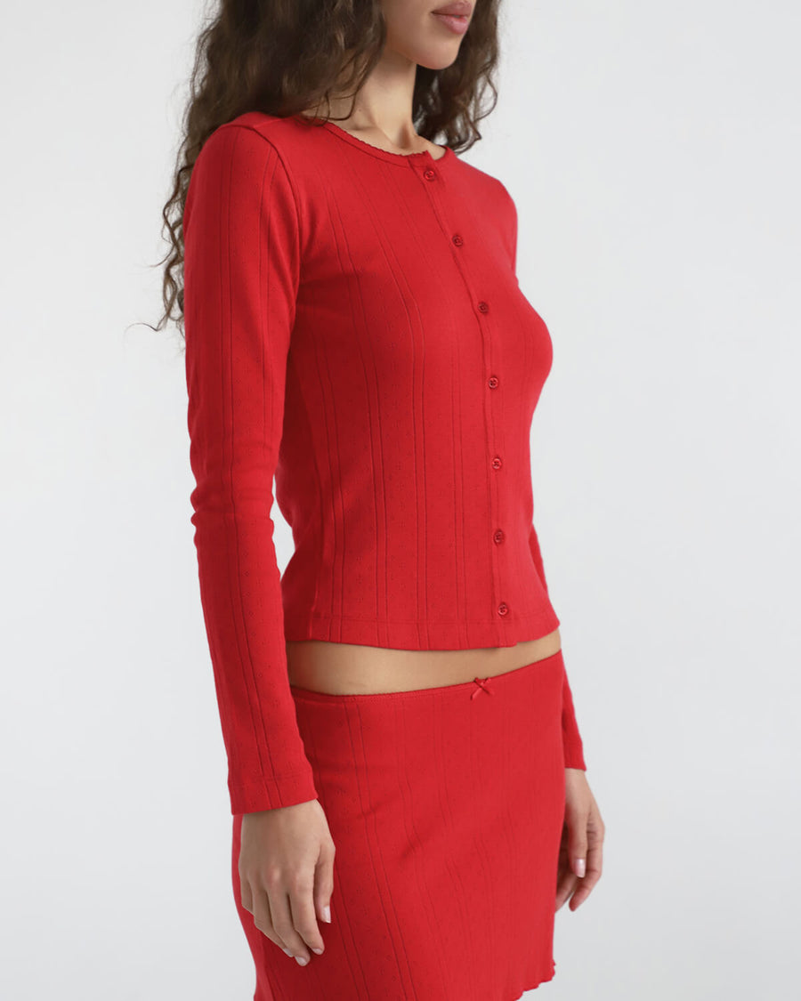 The Cardigan Cherry Red – Cou Cou Intimates