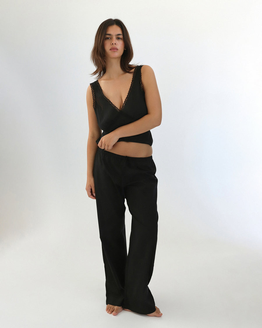 The Iris Tank: Cotton Voile Black – Cou Cou Intimates